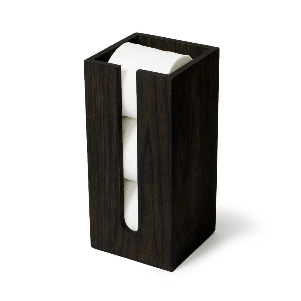 box toilet roll holder - dark oak | bathroom accessories | wireworks ...